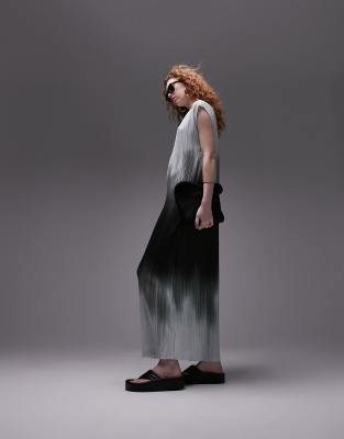 Topshop ombre textured column jersey dress in multi | ASOS