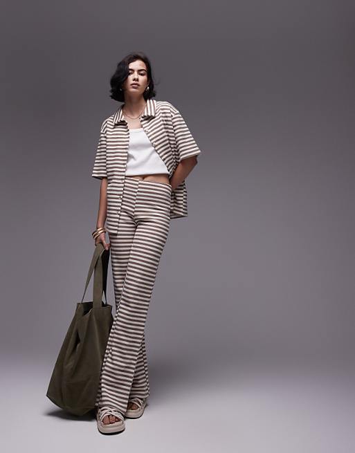 Topshop - Pantalon d'ensemble ample à rayures - Neutre | ASOS Topshop - Pantalon d'ensemble ample à rayures - Neutre | ASOS