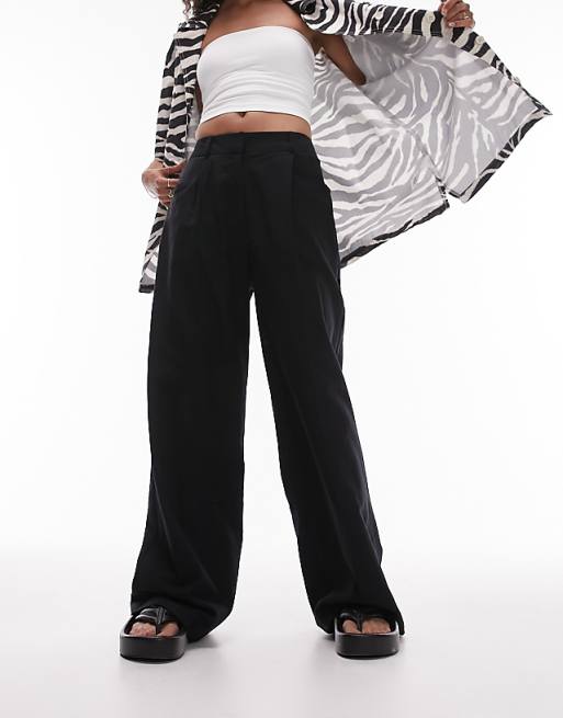 Topshop - Pantalon d'ensemble ample en lin mélangé - Noir | ASOS Topshop - Pantalon d'ensemble ample en lin mélangé - Noir | ASOS