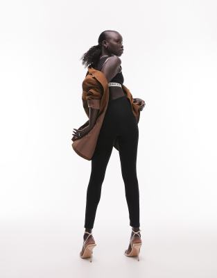 Topshop Petite basic ankle length legging in black | ASOS