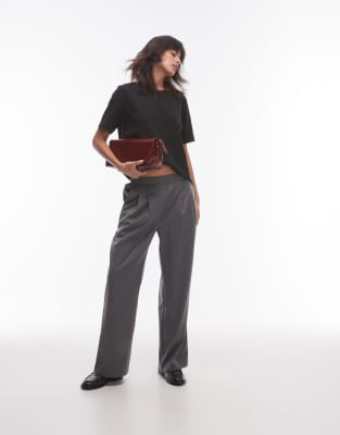 Topshop pleated tailored trackies in slate | ASOS