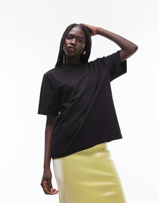 Topshop premium basic short sleeve tee in black | ASOS