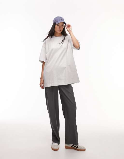 Topshop Premium Super Oversized T Shirt In Ecru Asos