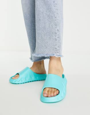 Topshop Pye mule slider sandal in teal | ASOS