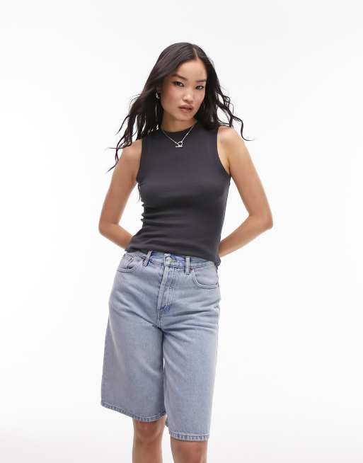 Topshop slim vest in slate | ASOS
