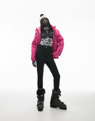 Topshop - Sno - Pantaloni da sci slim neri con ghette | ASOS