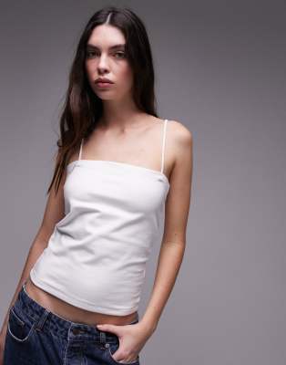 Topshop spaghetti strap tube top in white | ASOS