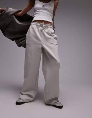 Topshop straight leg trackies in ecru | ASOS