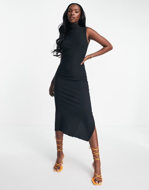 Trendyol - Robe mi-longue à col montant - Noir | ASOS