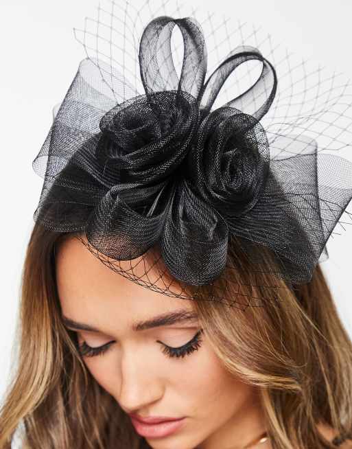 True Decadence floral fascinator in black | ASOS
