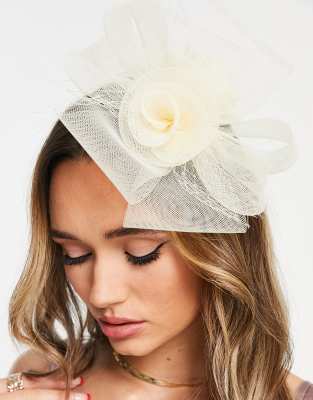 True Decadence floral fascinator in cream | ASOS