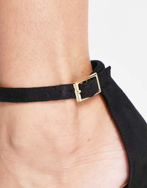 Truffle Collection block heel shoes in black | ASOS