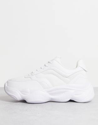 Truffle Collection chunky bubble sole trainers in white | ASOS