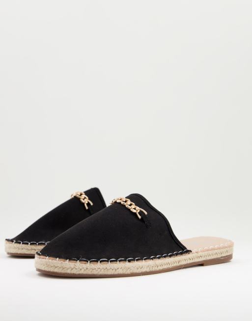 Truffle Collection Espadrilles Ouvertes En Similicuir Avec Finitions