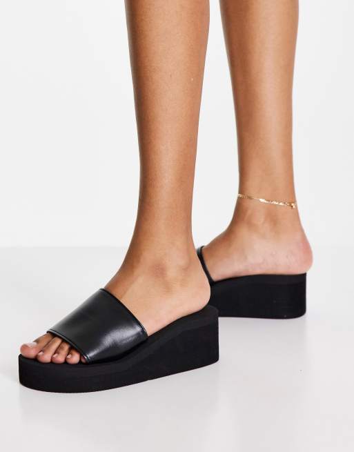 Truffle Collection Lässige Pantoletten Mit Absatz In Schwarz Asos