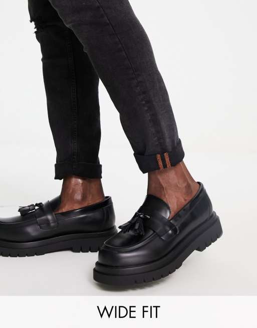 Truffle Collection Loafer Aus Kunstleder In Schwarz Mit Dicker Sohle