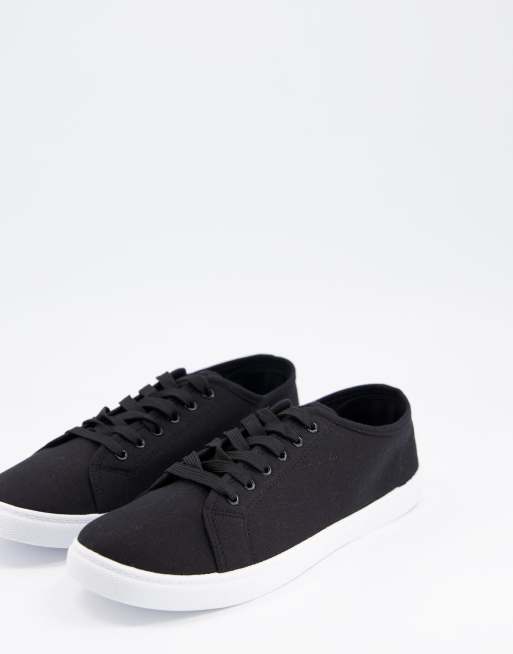 Truffle Collection Plimsolls In Black Asos
