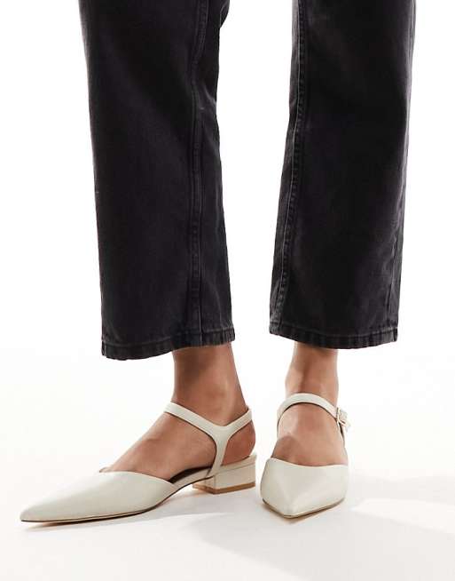 Truffle Collection pointed heeled mules in beige | ASOS