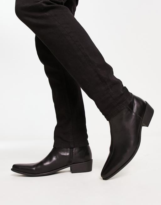 Truffle Collection Pointure Large Bottes Style Western épurées En