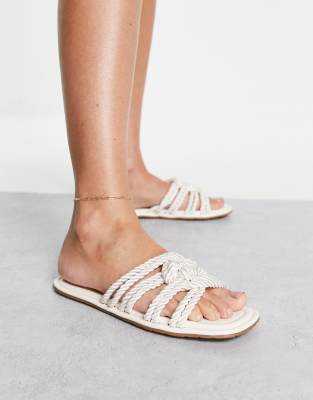 Truffle Collection rope sandals in cream | ASOS