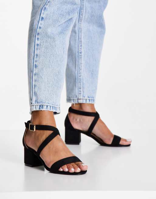 Truffle Collection Sandalen In Schwarz Mit Mittelhohem Blockabsatz Asos