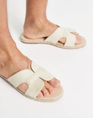 Truffle Collection slip on espadrille sandals in sand faux suede | ASOS
