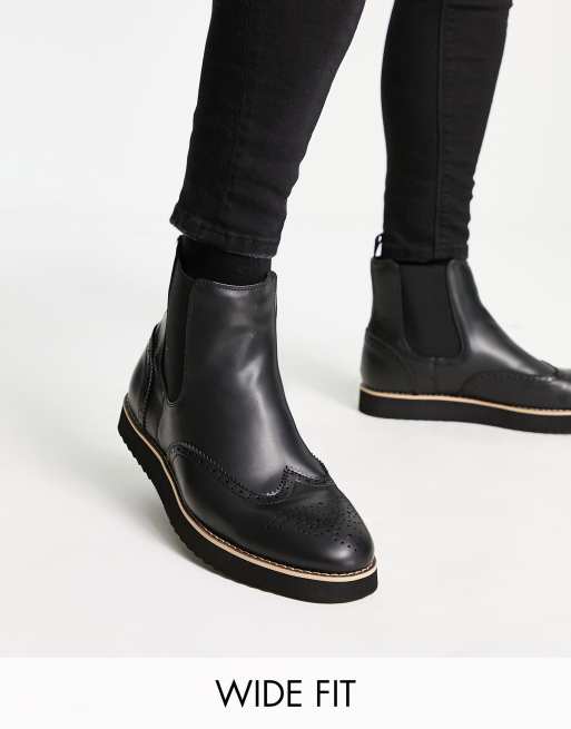 Truffle Collection Wide Fit Bottines Chelsea Minimalistes En