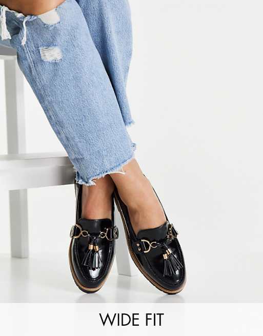 Truffle Collection Wide Fit – Czarne loafersy na grubej podeszwie | ASOS Truffle Collection Wide Fit – Czarne loafersy na grubej podeszwie | ASOS
