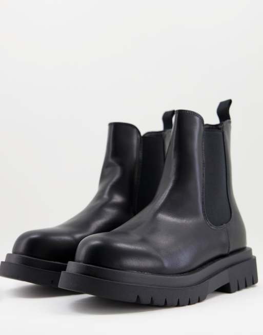 Truffle Collection Wide Fit Robuste Schlichte Chelsea Stiefel Aus