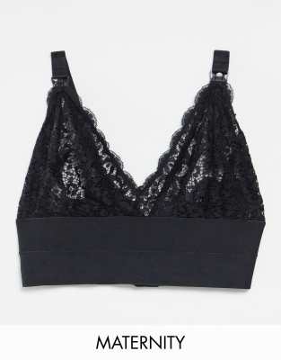 Tutti Rouge Nursing Seraph triangle lace bralette in black | ASOS