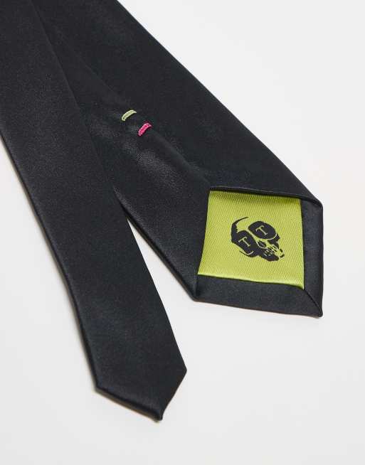 Twisted Tailor satin tie in black | ASOS
