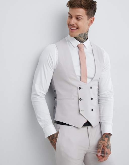 Twisted Tailor wedding super skinny waistcoat in grey | ASOS