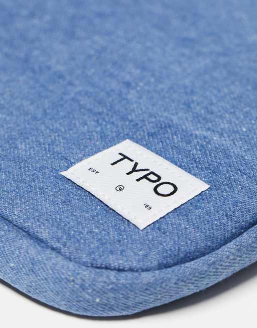 Typo 13"" laptop sleeve in blue denim | ASOS