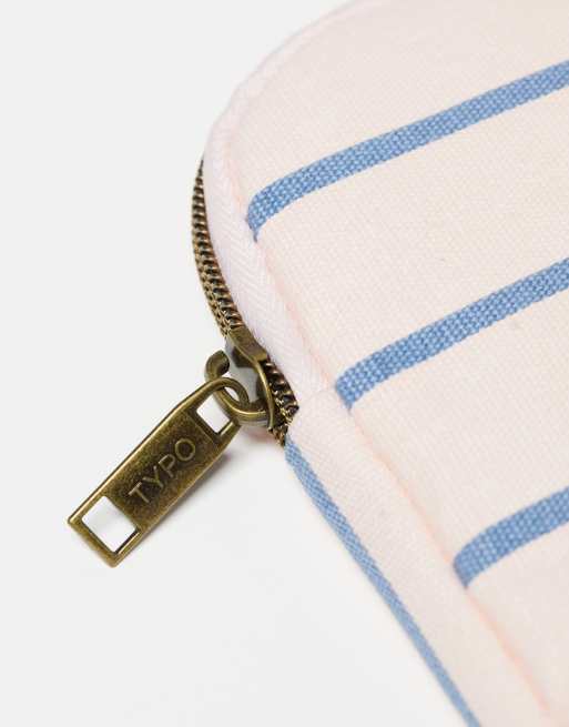 Typo 13"" laptop sleeve in pink stripe | ASOS