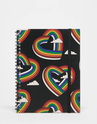 Typo A5 notebook in rainbow print | ASOS