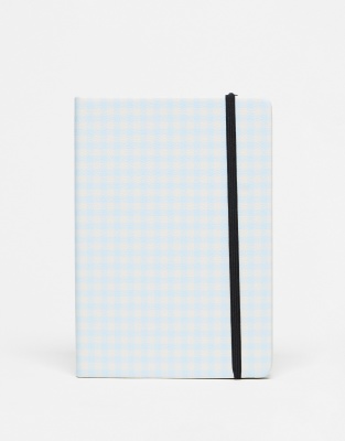 Typo blue gingham A5 journal | ASOS