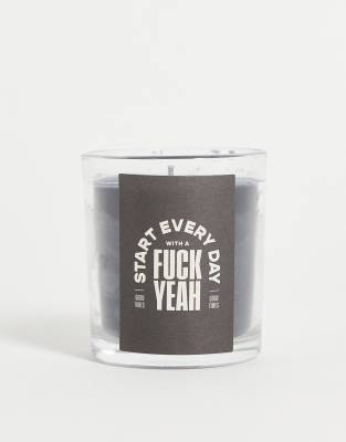 Typo candle with 'f yeah' slogan in black | ASOS