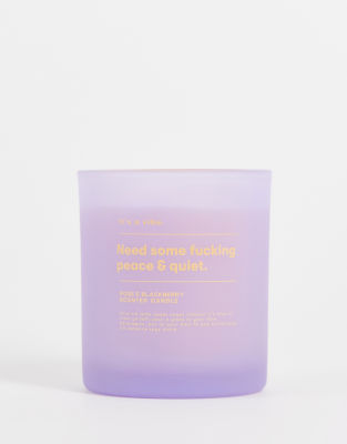 Typo Candle With 'peace & Quiet' Slogan In Rose And Blackberry Scent ...