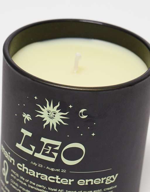 Typo Leo starsign candle in black | ASOS