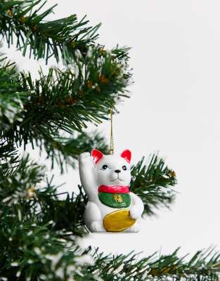 Typo lucky cat Christmas decoration | ASOS