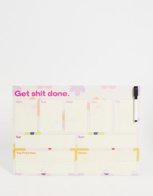 Typo magnetic planner in flower design | ASOS
