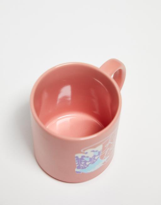 Typo mug with 'kick today's ass' slogan in coral | ASOS