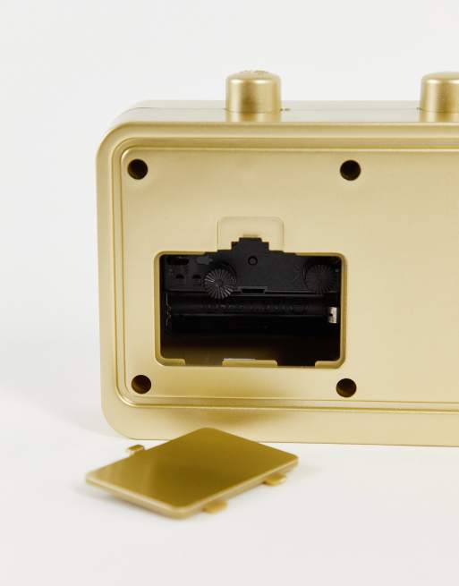 Typo retro flip clock in brushed gold | ASOS