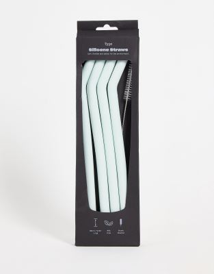 Typo silicon drinking straws in mint | ASOS
