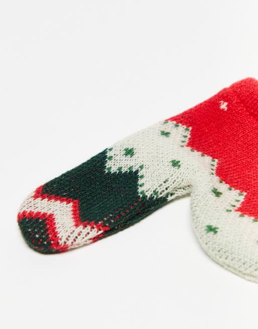 Typo toasty todger in red and green fairisle knit | ASOS