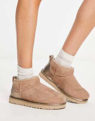 UGG Classic Ultra Mini Shine boots in chesnut | ASOS