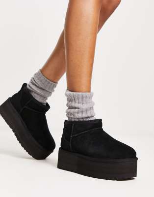 UGG - Classic Ultra Mini - Sorte plateau-støvler | ASOS