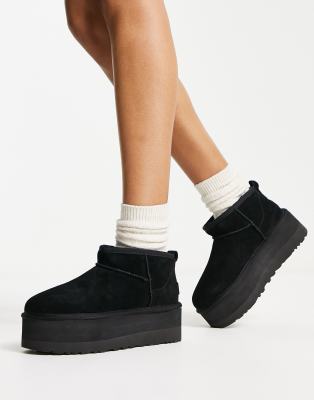 UGG - Classic Ultra Mini - Sorte plateau-støvler | ASOS