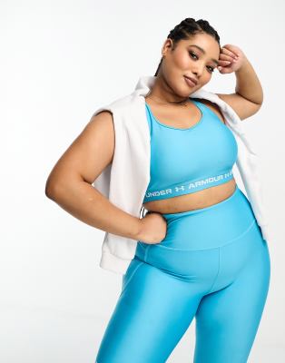 Under Armour Plus – Sport-BH in Blau mit hinten überkreuzten Trägern ...