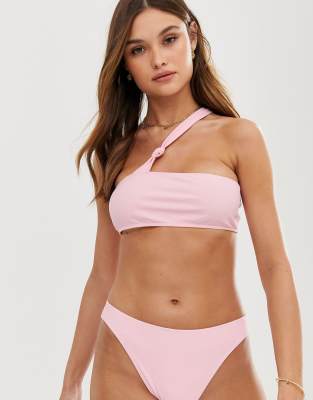 Unique21 – Gerippte Bikinihose mit hohem Beinausschnitt und Knoten | ASOS